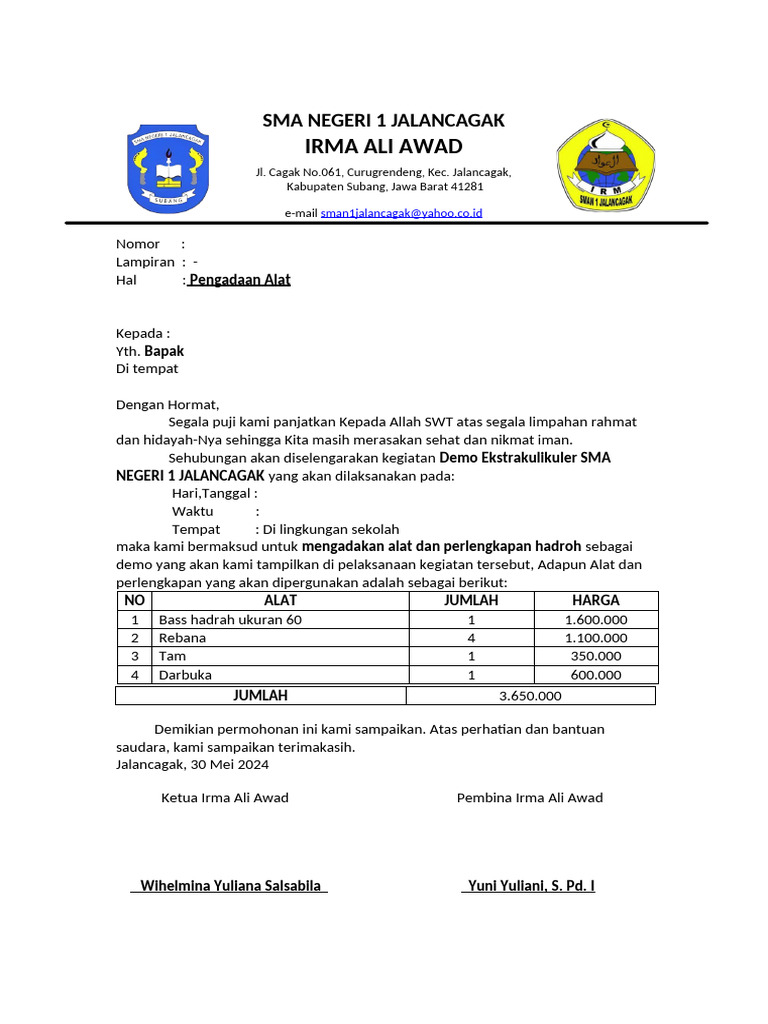 Proposal Hadroh | PDF