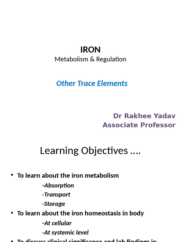Iron Metabolism& Trace Elements | PDF