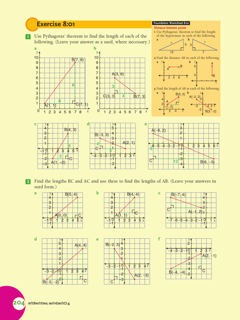 Int Math Distance Between 2 Points | PDF