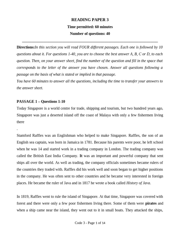 VSTEP-Reading Test 3 | PDF