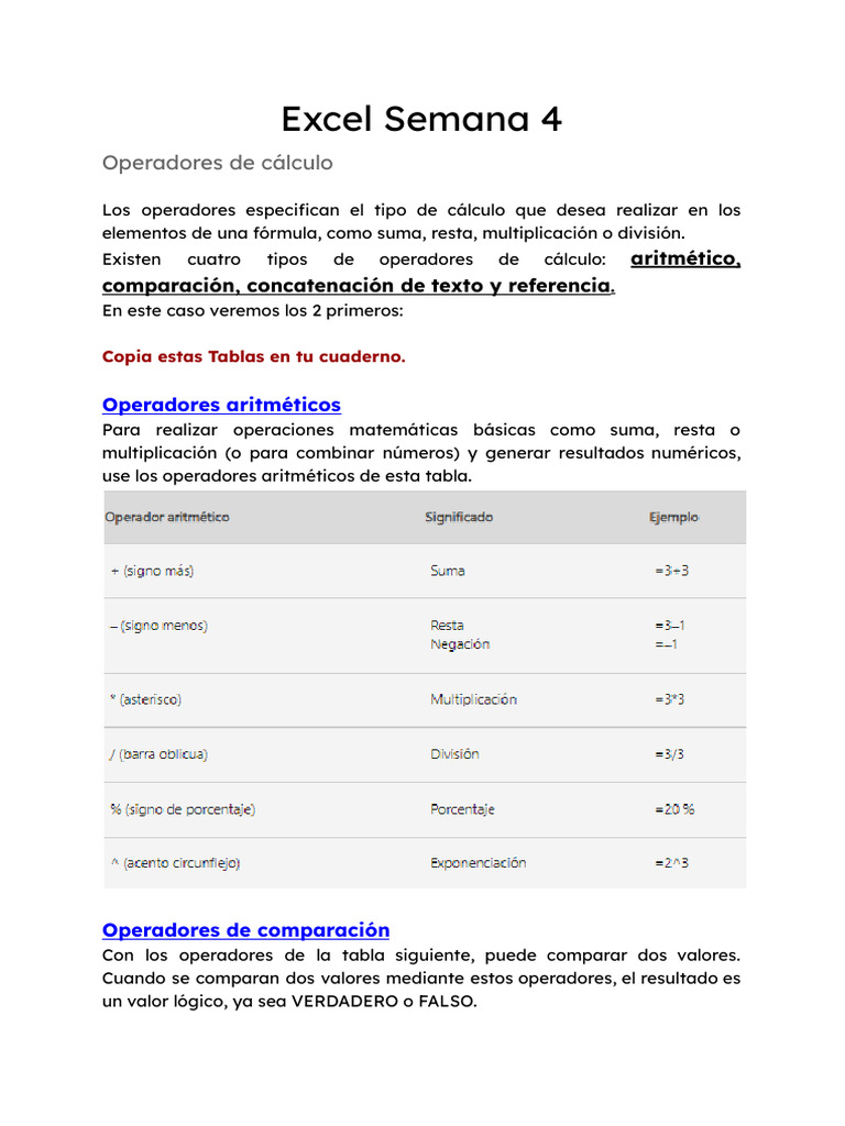Excel Semana 4 | PDF