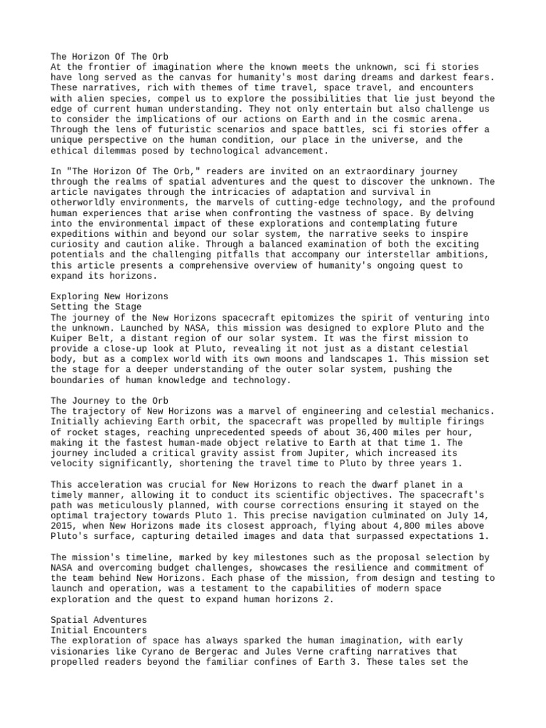 The Horizon of The Orb | PDF