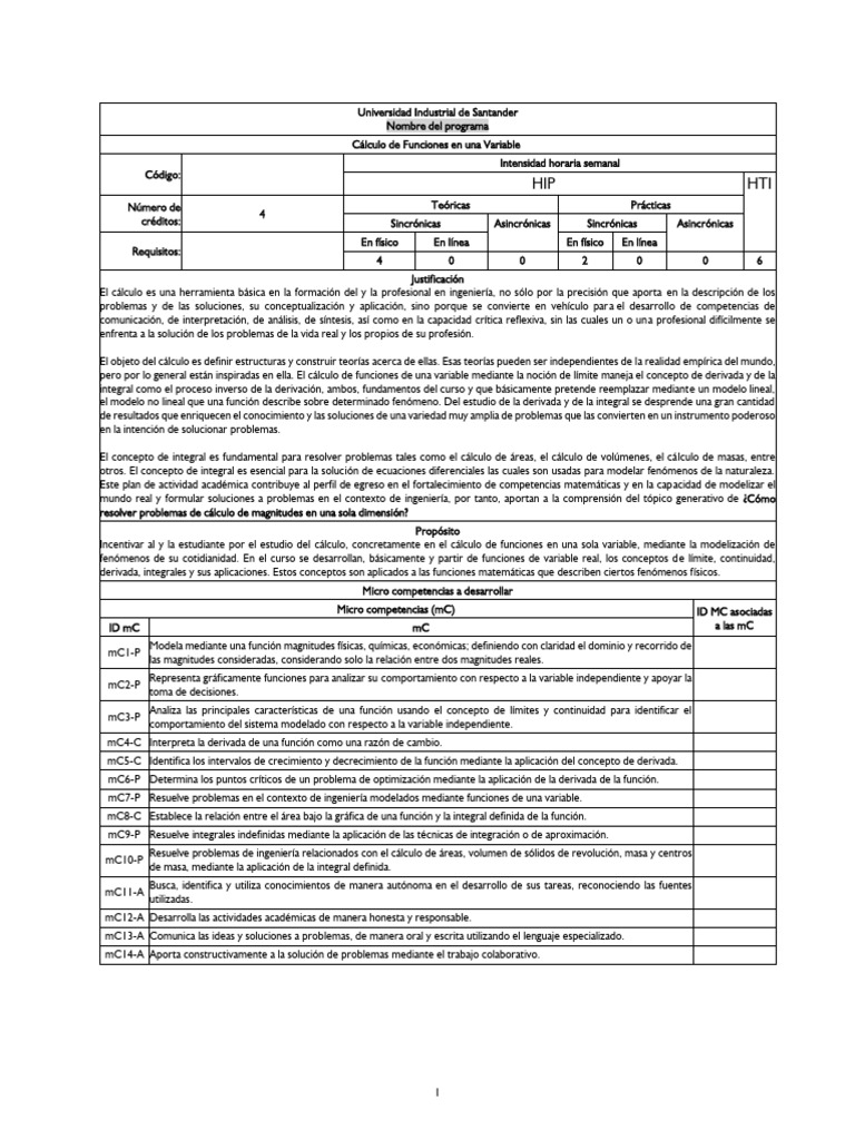 PAA - Cálculo de Funciones en Una Variable | PDF