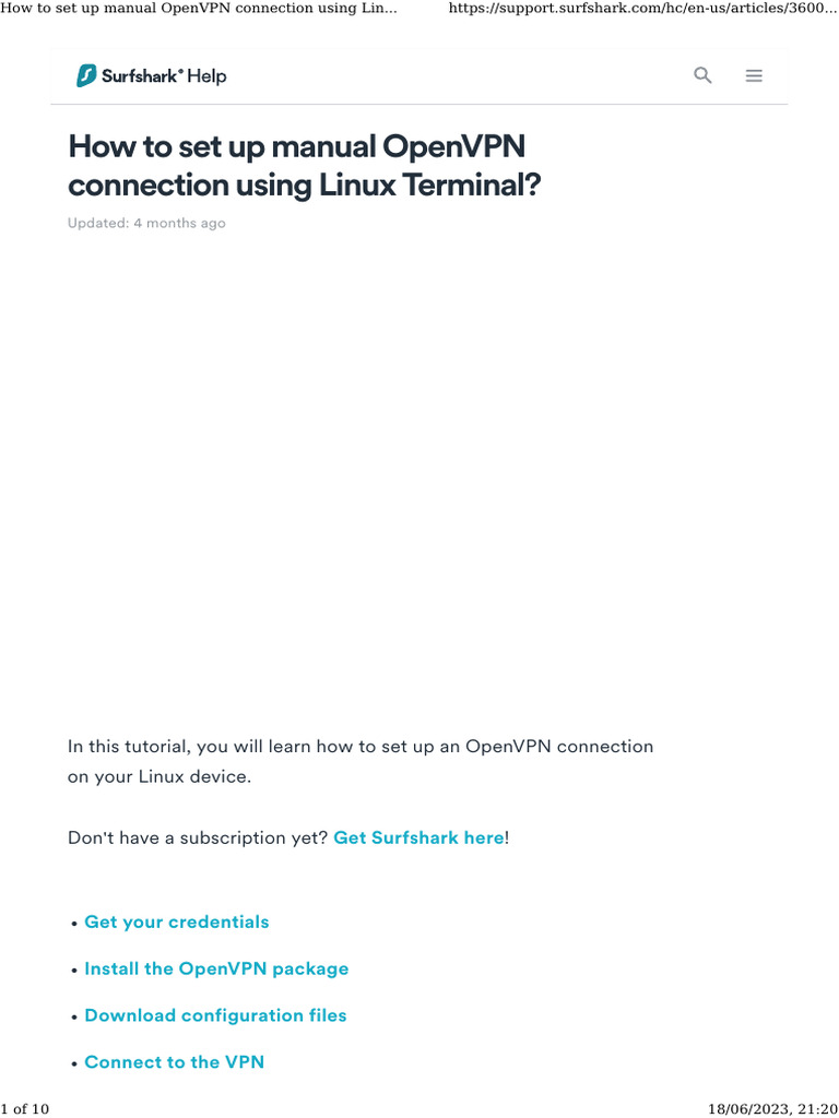 How To Set Up Manual OpenVPN Connection Using Linux Terminal - Surfshark Customer Support | PDF