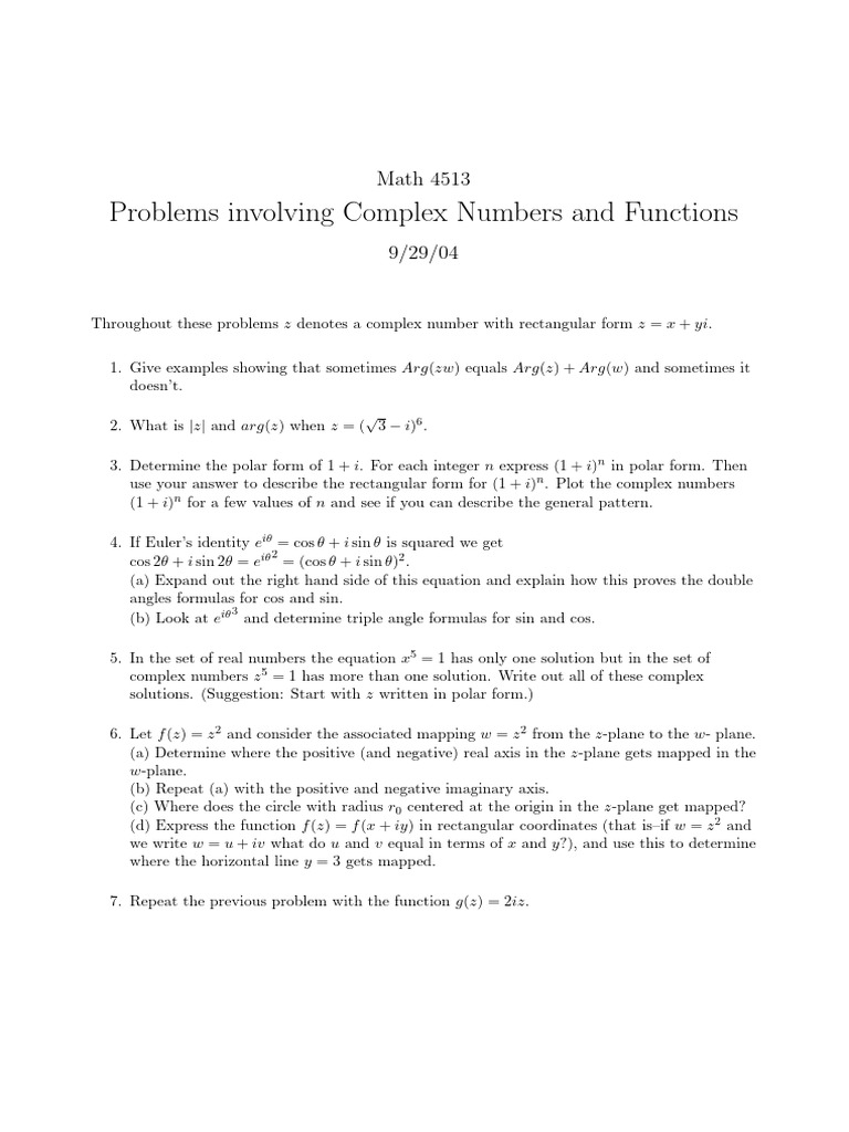 Complex Numbers | PDF
