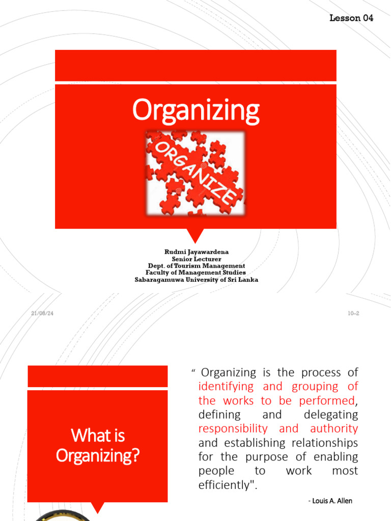 L 04 Organizing | PDF