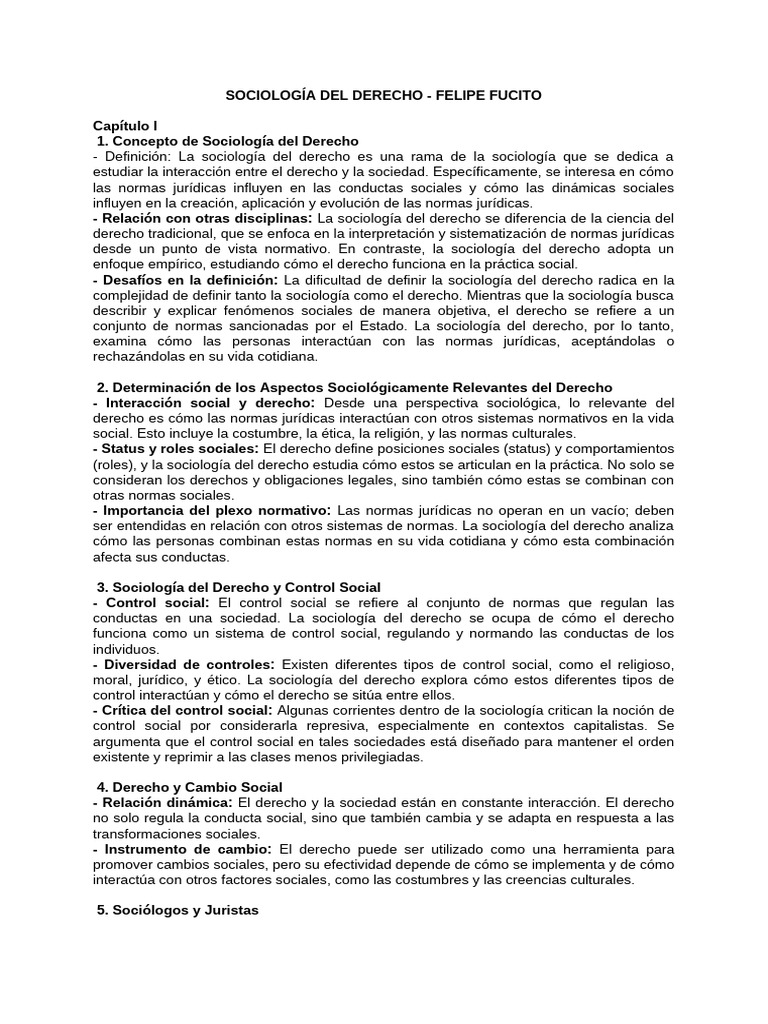 Sociologia Del Derecho - Felipe Fucito | PDF