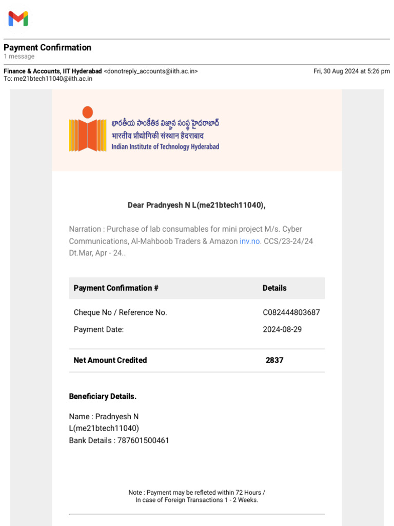 Payment Confirmation | PDF