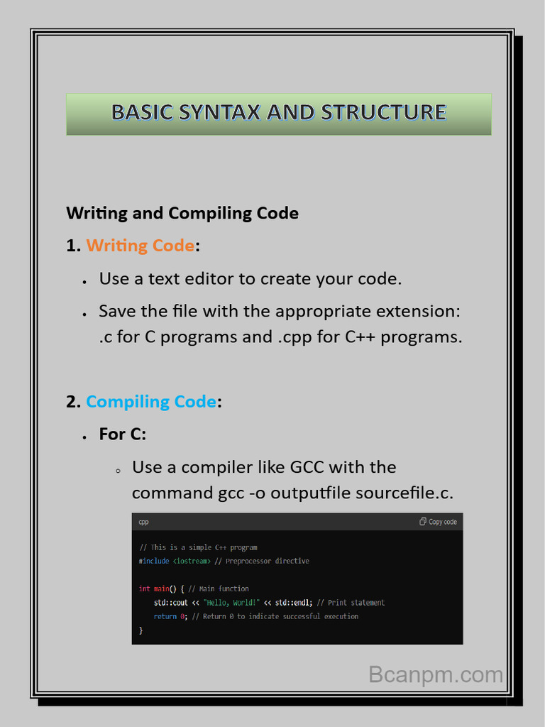 Basic Syntax and Structure | PDF