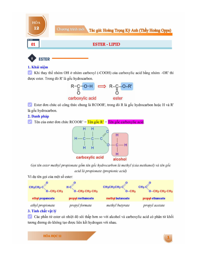Hoa 12 CT Moi Bai Tap Theo Bai Cau Truc Moi | PDF