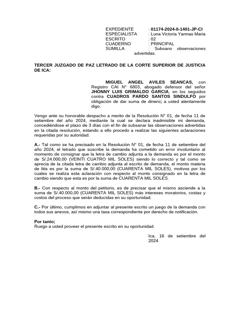 Escrito de Impulso Procesal | PDF