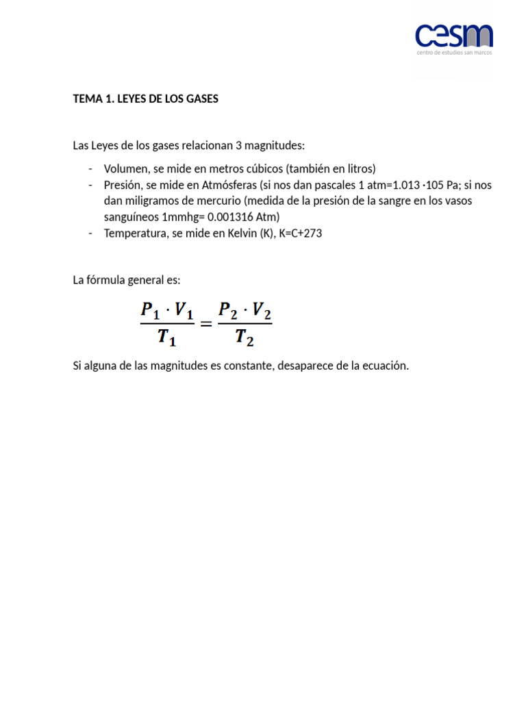 Leyes de Los Gases | PDF