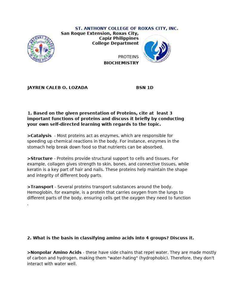 Protein Activity | PDF