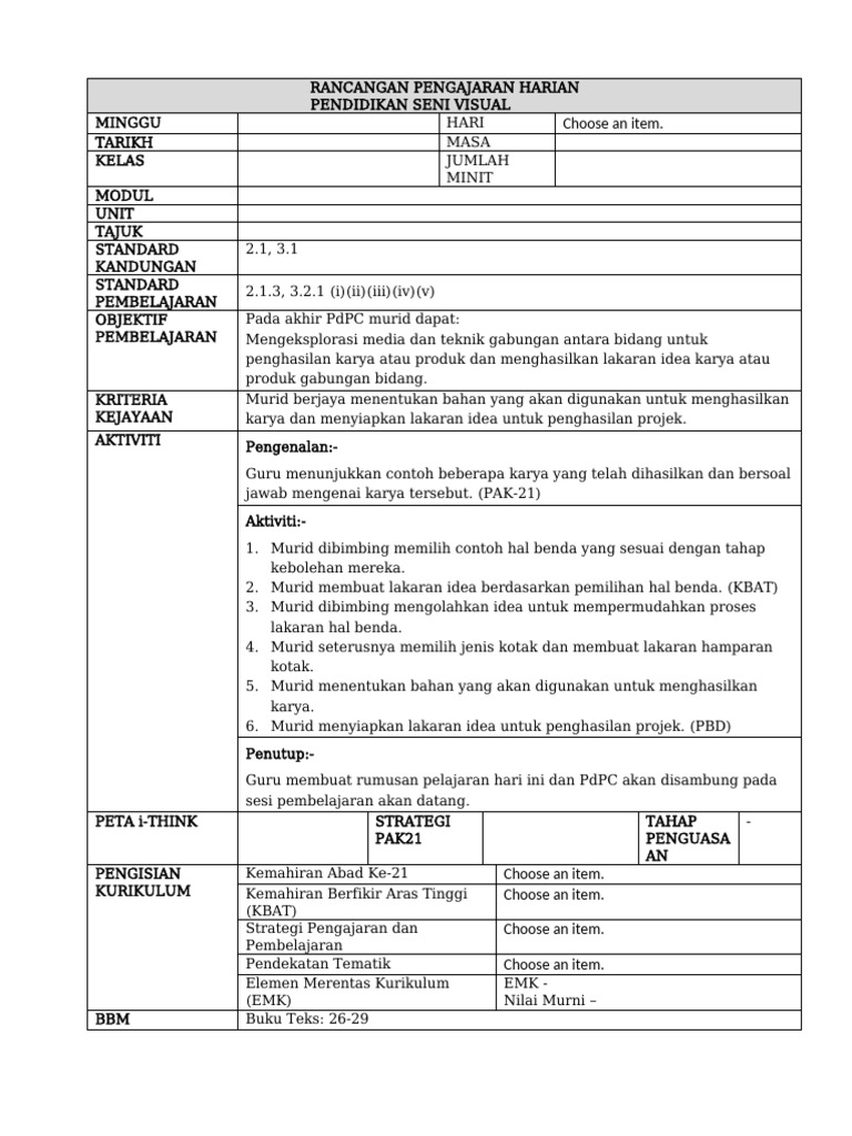 MINGGU 10 RPH PSV Thn6 | PDF