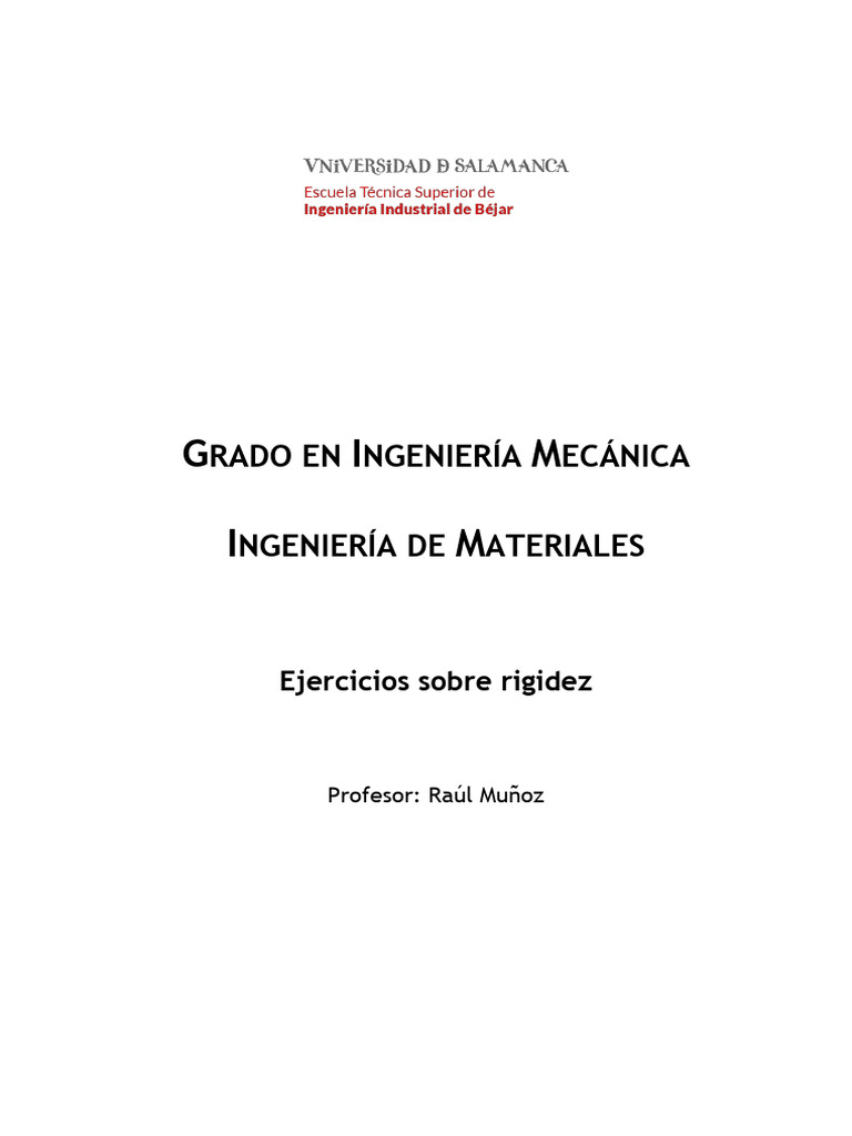 EJERCICIOS DE RIGIDEZ | PDF