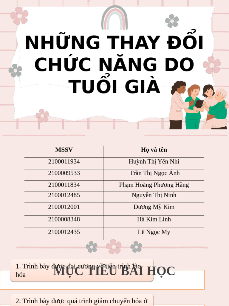 NH NG Thay Đ I CH C Năng Do Tu I Già - Cô Lình - Nhóm 1 | PDF