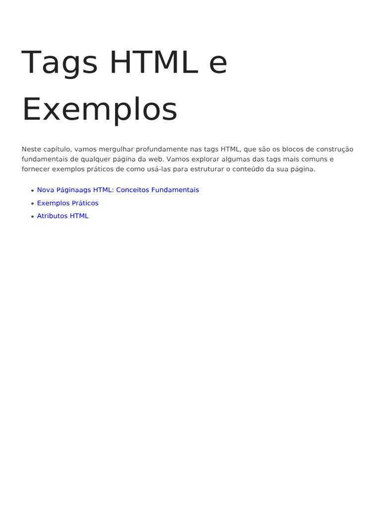 Tags HTML e Exemplos | PDF