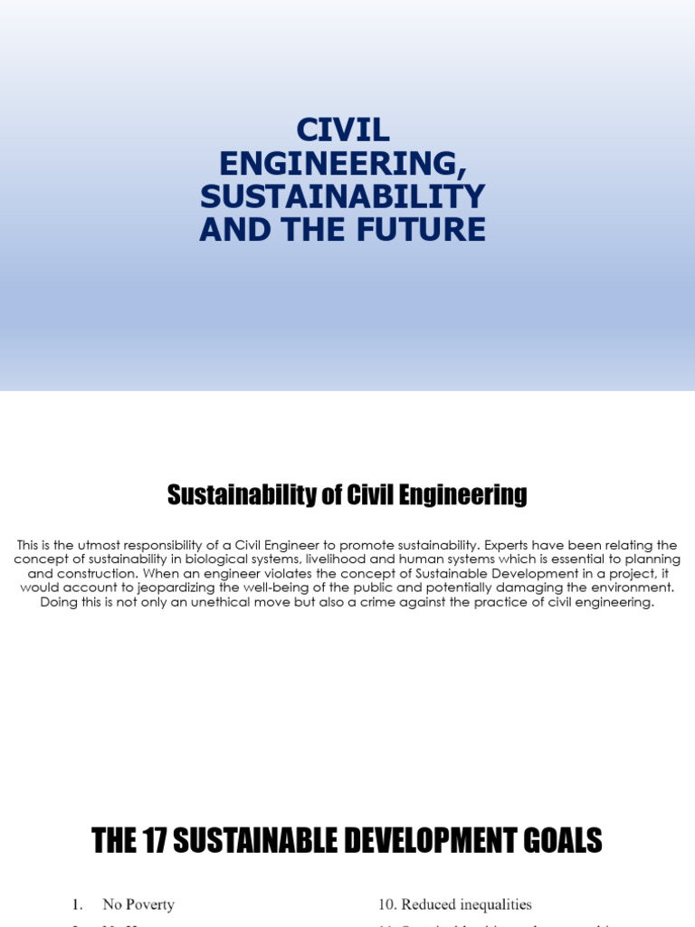 Civil Engineering Sustainability and The Future | PDF