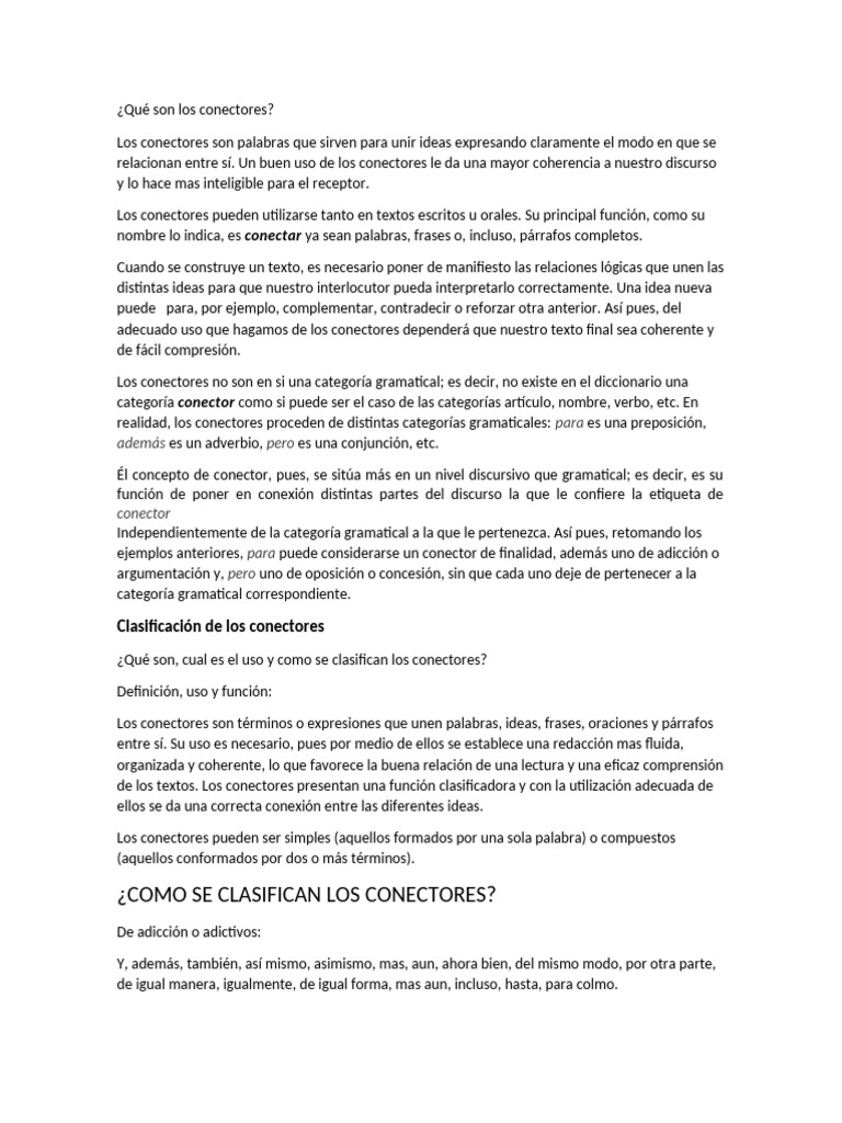 Qué son los conectores | PDF