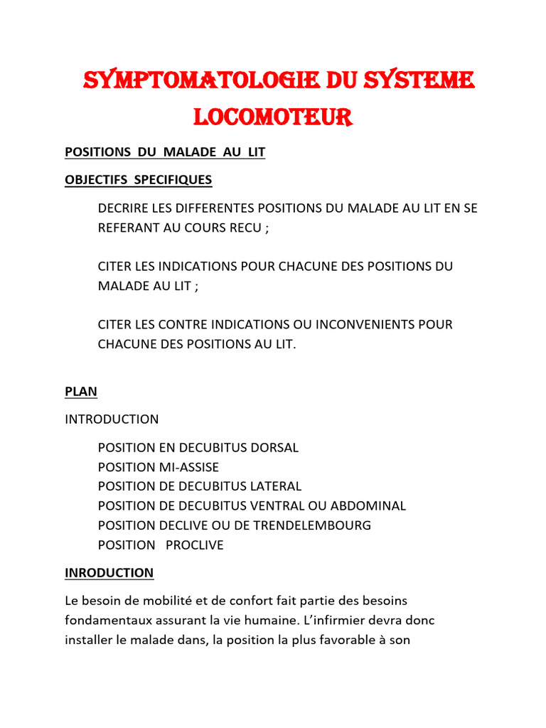 Symptomatologie Du Systeme Locomoteur | PDF