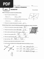 Geometry - Unit 2 Study Guide - Answer Key | PDF