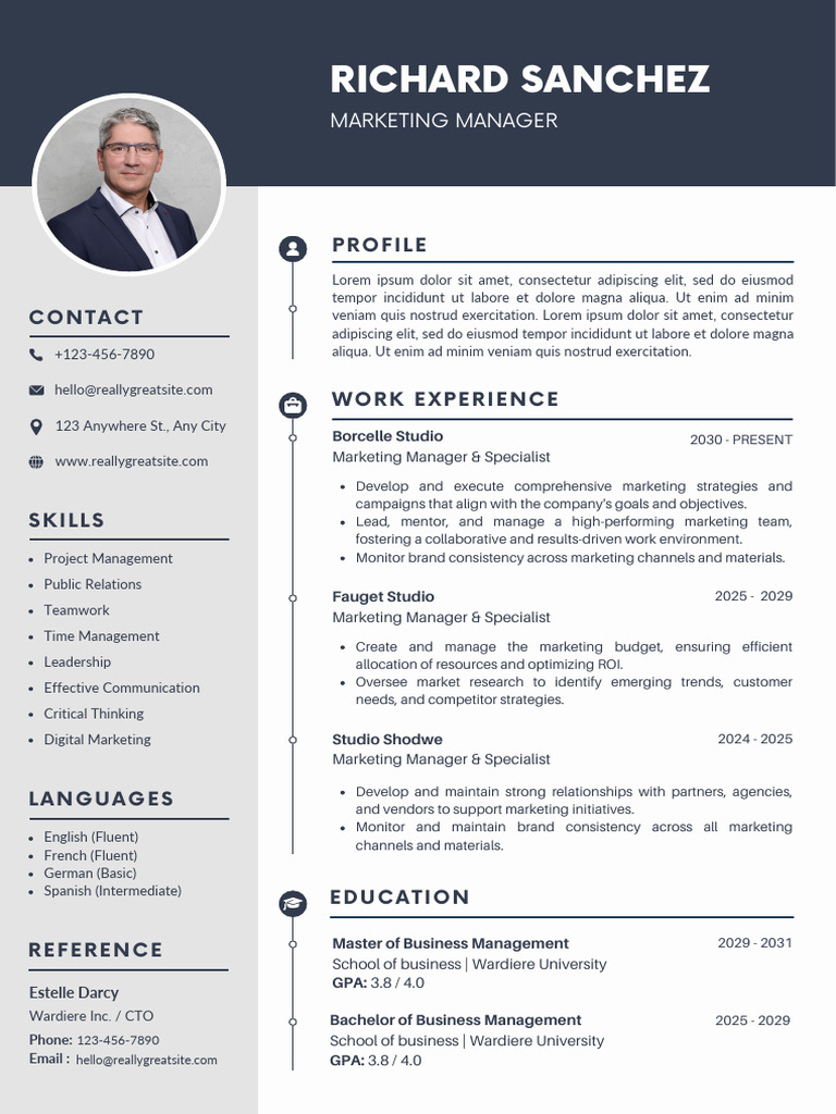 Blue and Gray Simple Professional CV Resume | PDF