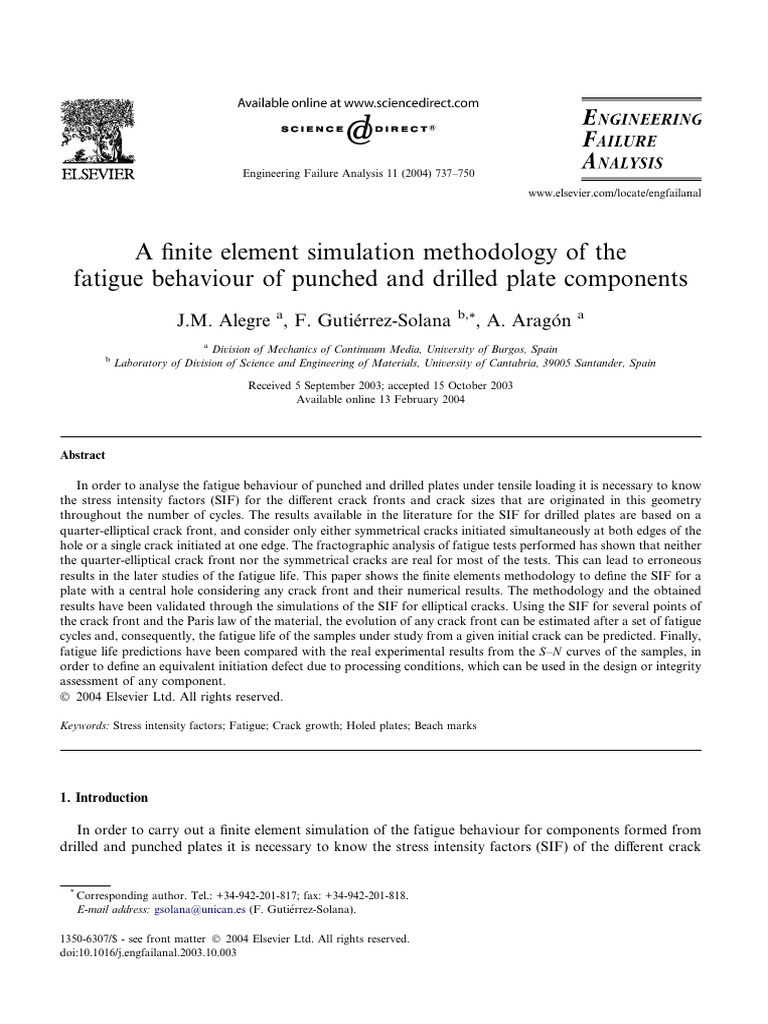 A Finite Element Simulation Methodology of The Fatigue Behaviour of ...