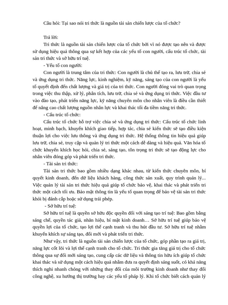 quản trị tri thức btvn | PDF