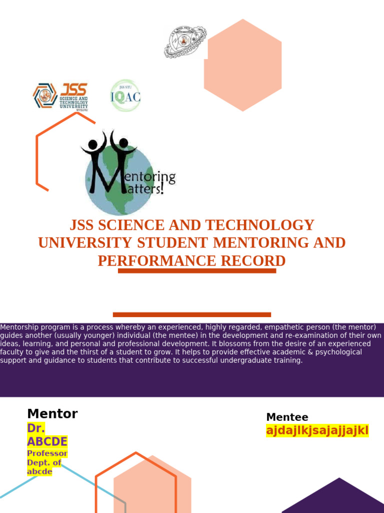 JSSSTU IQAC F13 Student-Mentoring-And-Performance-Record Ver1 | PDF