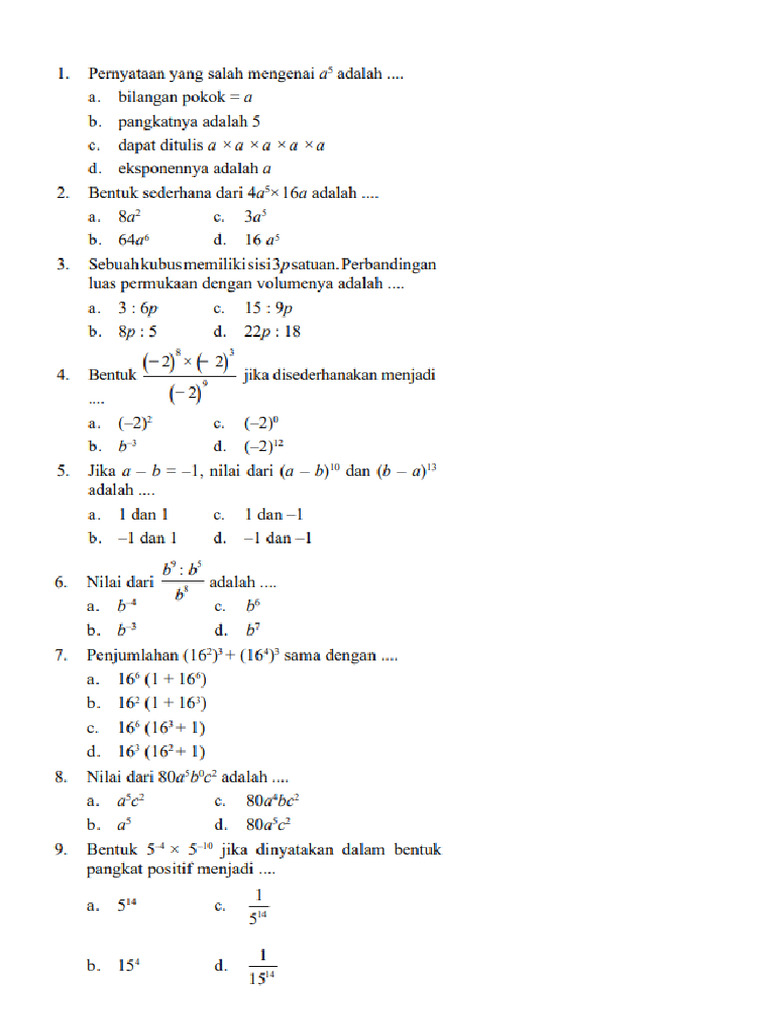Latihan Soal Bentuk Akar | PDF