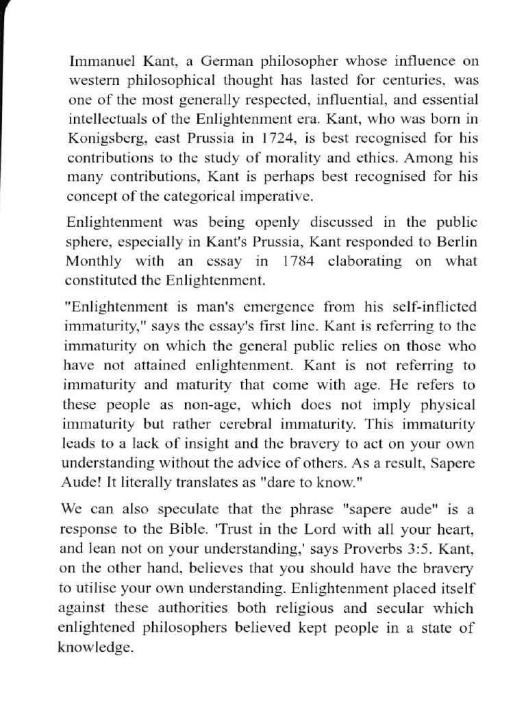 Enlightenment Kant | PDF