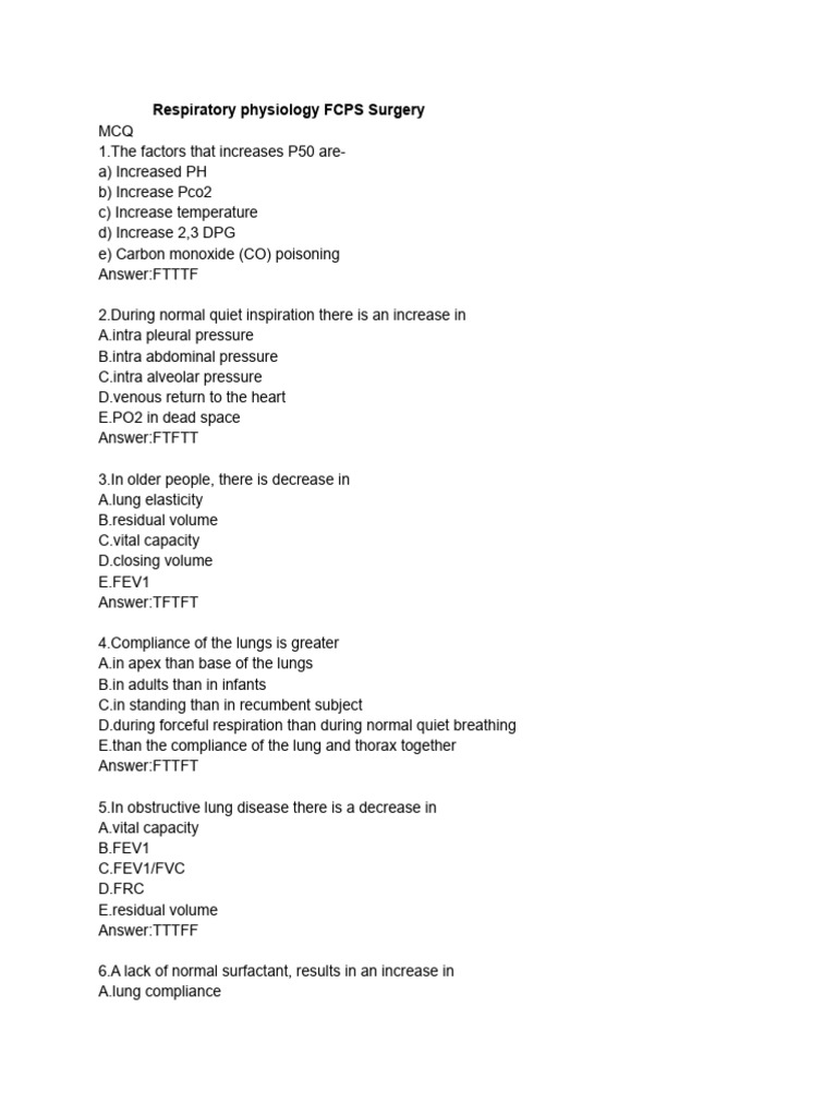 Respiratory physio fcps surgery | PDF