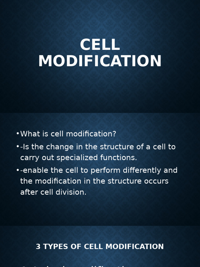 Cell Modification HEY | PDF