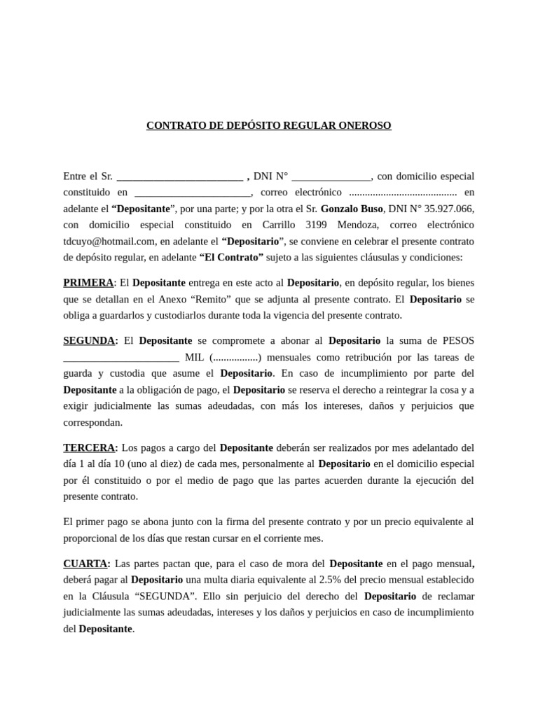 Contrato en Blanco | PDF