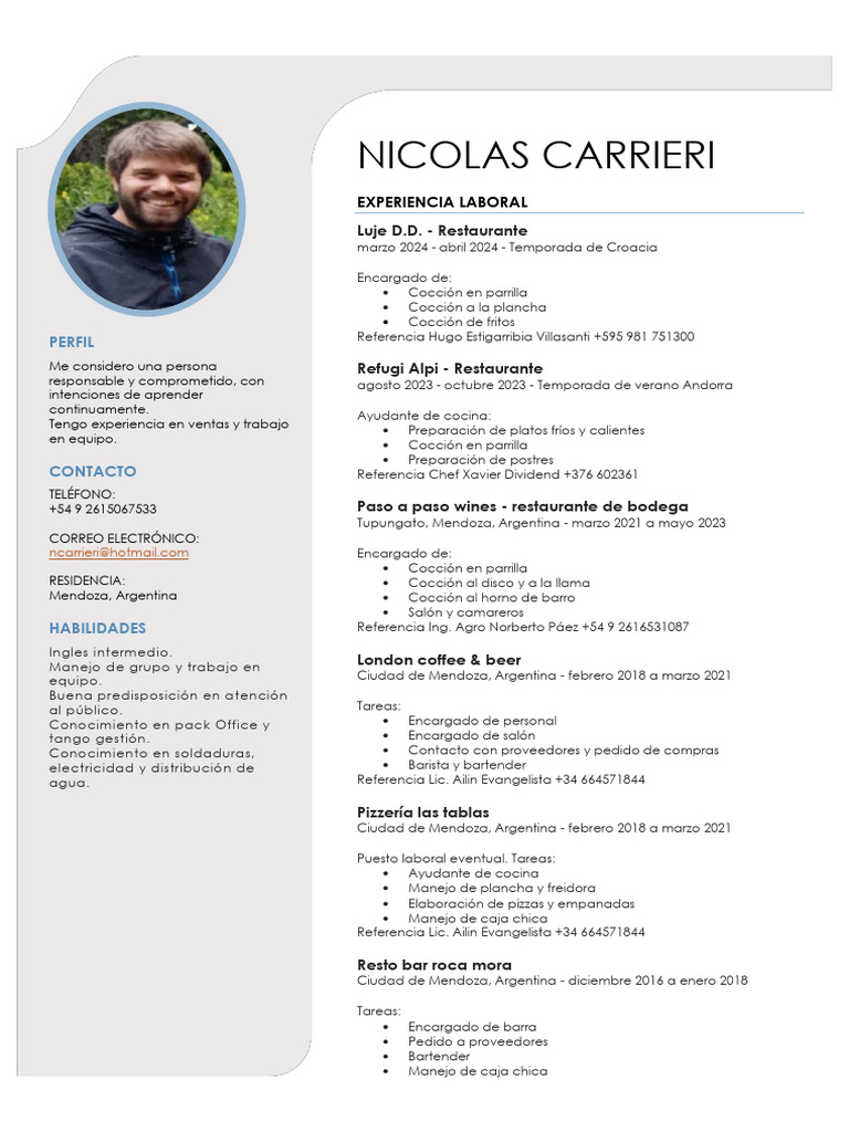 CV Nicolas Carrieri | PDF