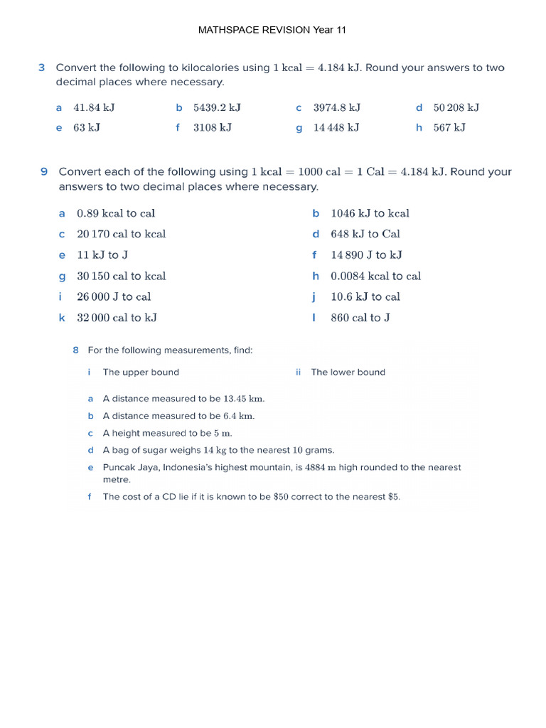MATHSPACE REVISION Year 11 | PDF