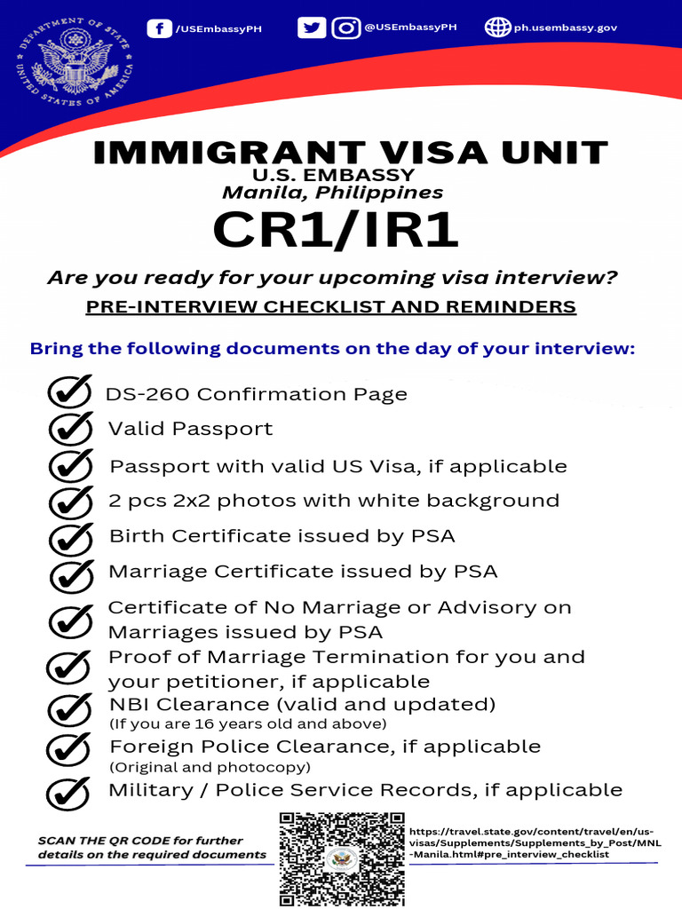 Immigrant Visa Unit: CR1/IR1 | PDF