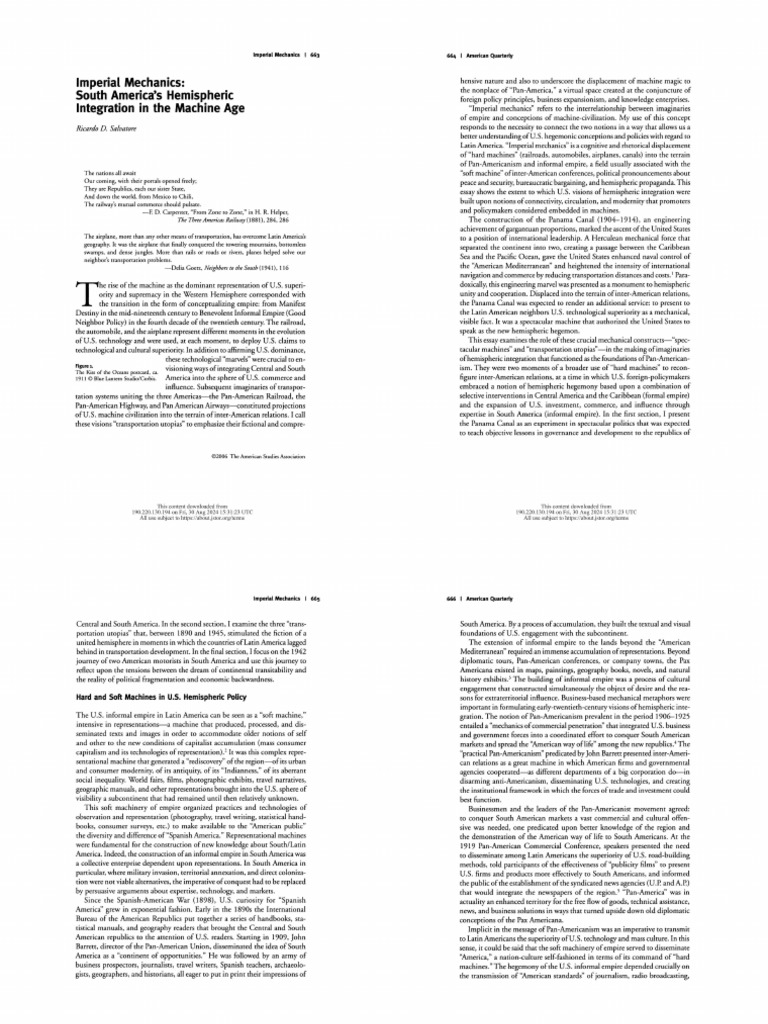 03 - Ricardo Salvatore - Imperial Mechanics South | PDF