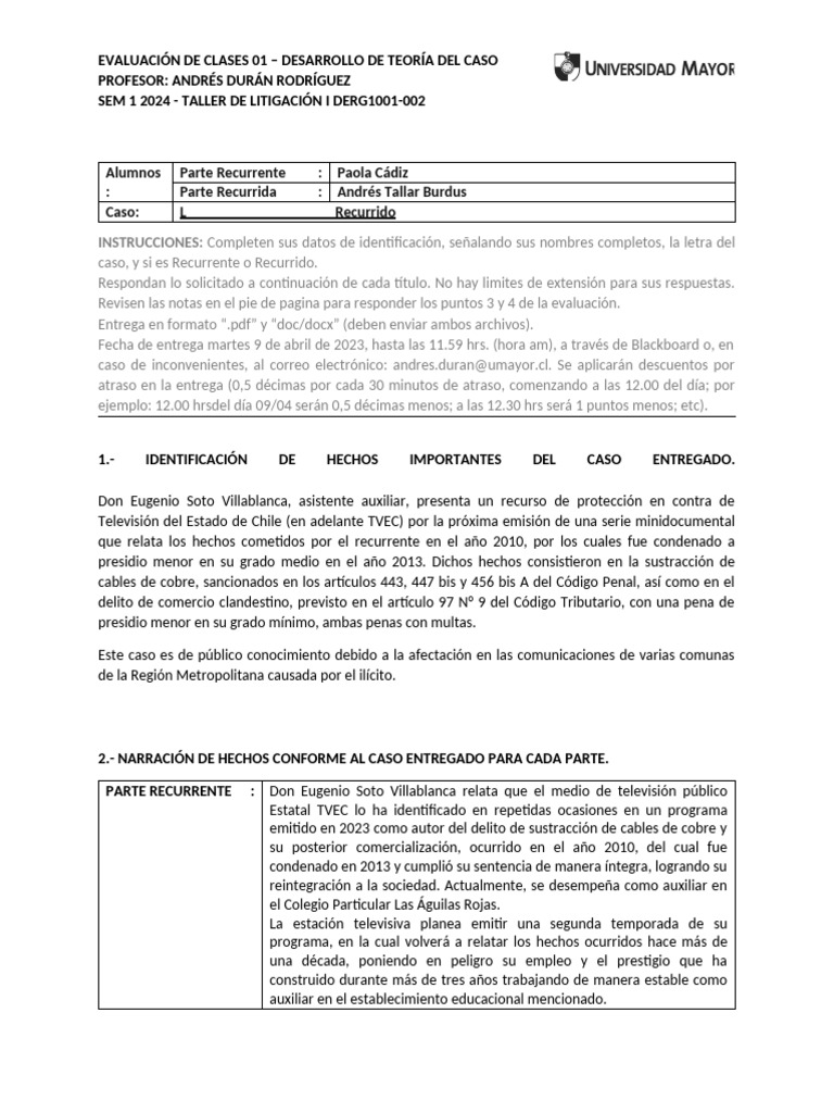Evaluación de Caso: Derecho al Olvido | PDF | Justicia | Crimen y violencia