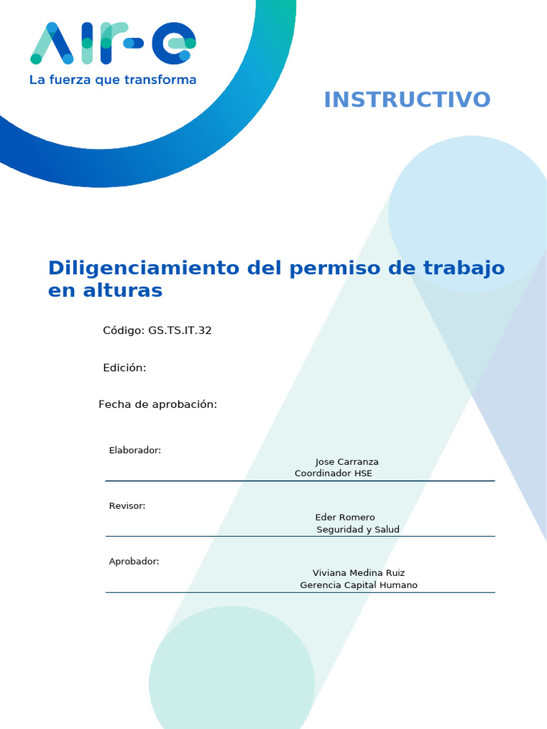 GS.TS.IT.32. Instructivo para permiso de trabajo en alturas | PDF
