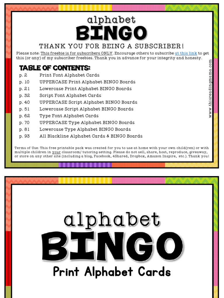 Alphabets Bingo | PDF