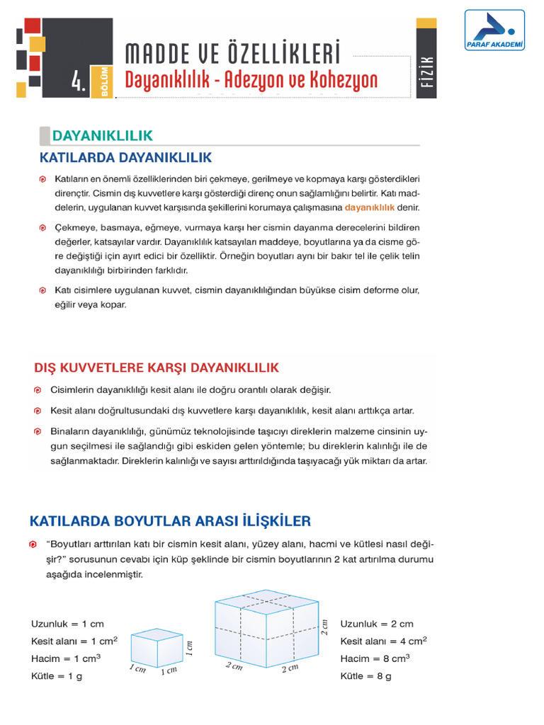 Dayaniklilik Adezyon Ve Kohezyon | PDF