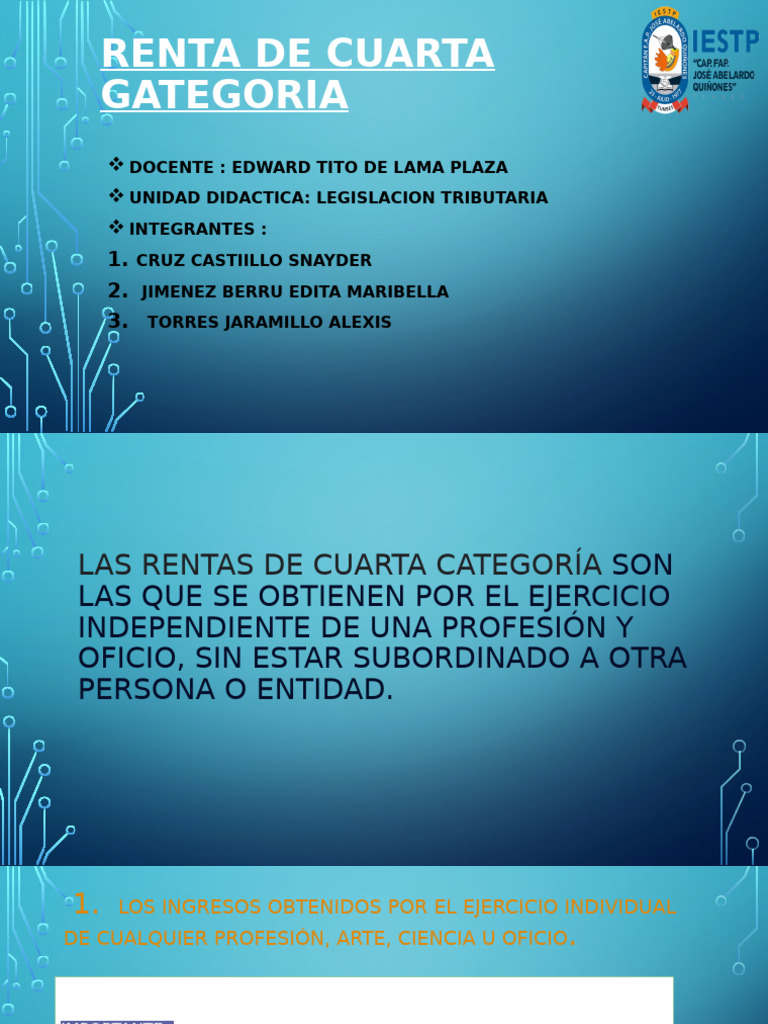 RENTA DE CUARTA GATEGORIA | PDF