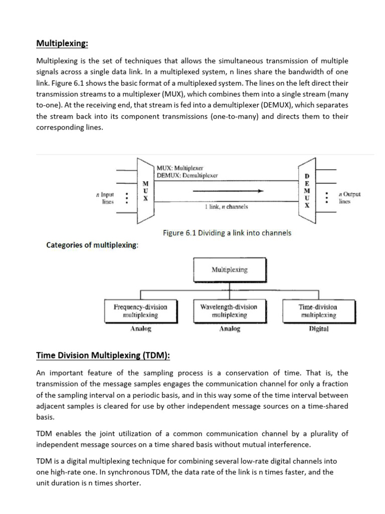 Multiplexing and Practice Problems | PDF