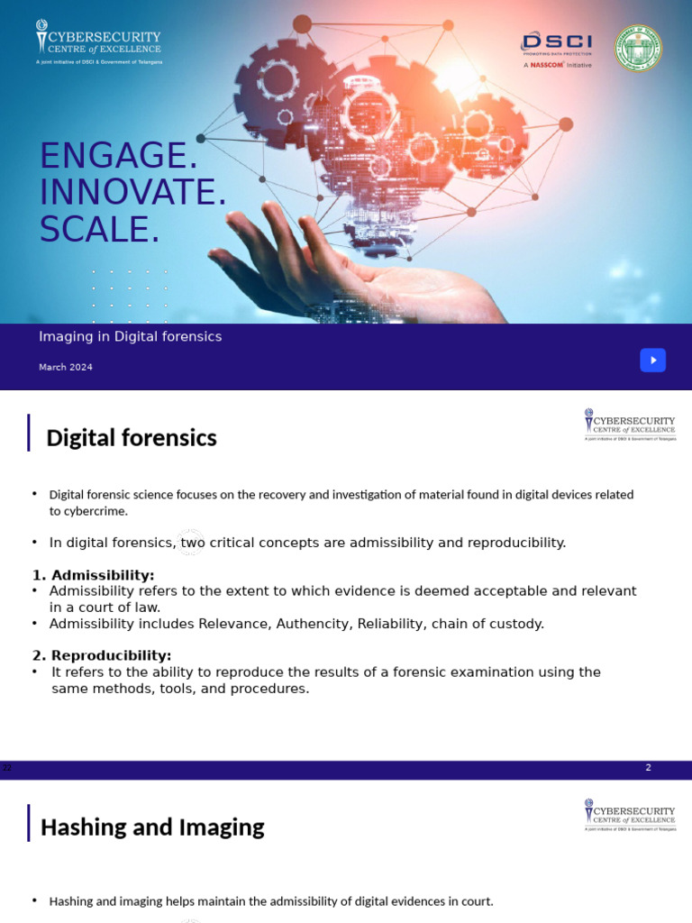 Engage. Innovate. Scale.: Imaging in Digital Forensics | PDF