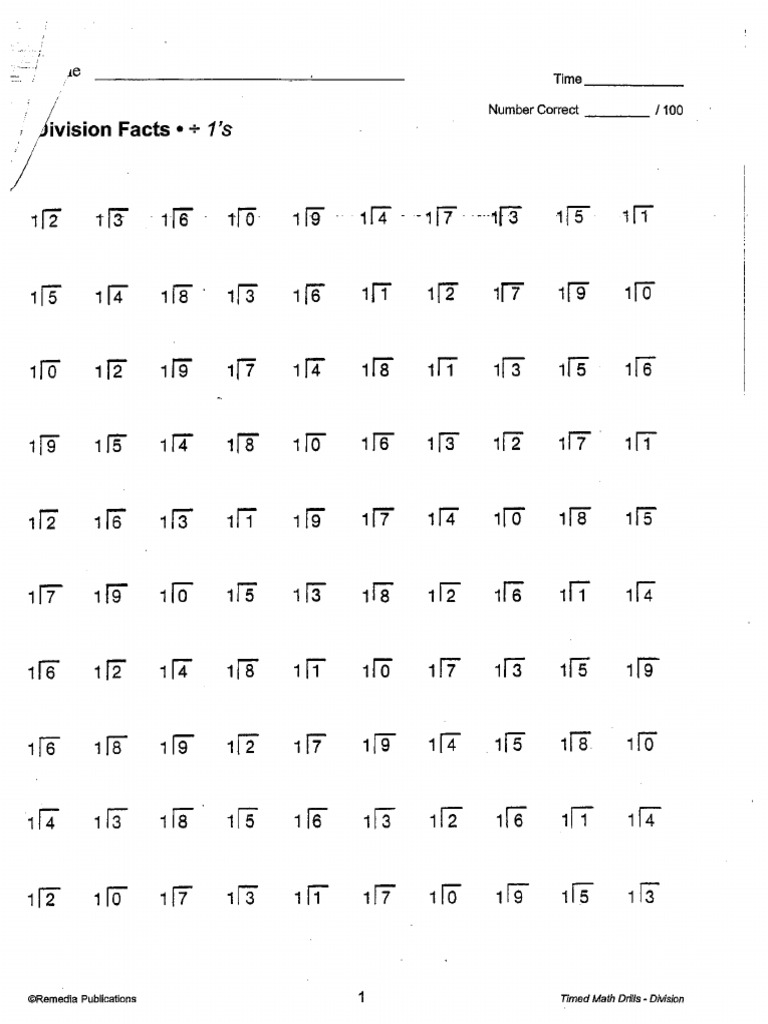 Division Facts | PDF