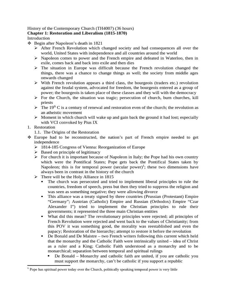 Contemporary Church History | PDF