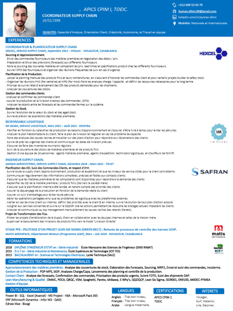 CV, Ayman Dlimi (FR) | PDF