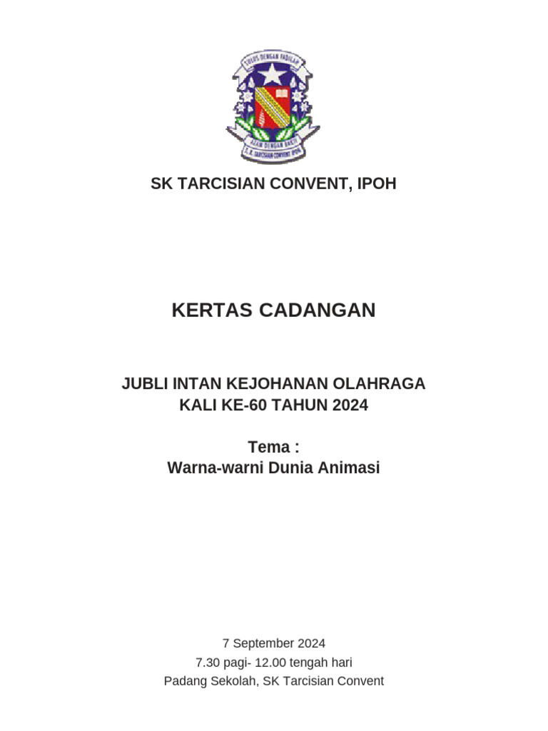 Kertas Kerja Sukan 2024 SKTC | PDF