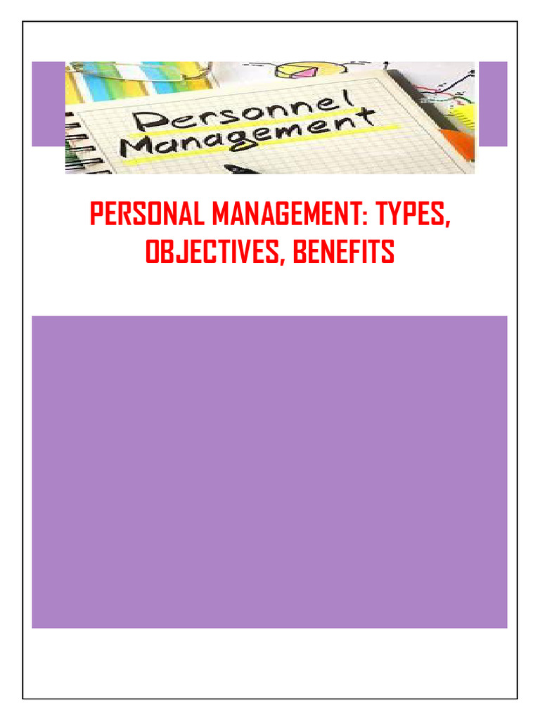 Personnel management and its Types, Objectives, Benefits | PDF
